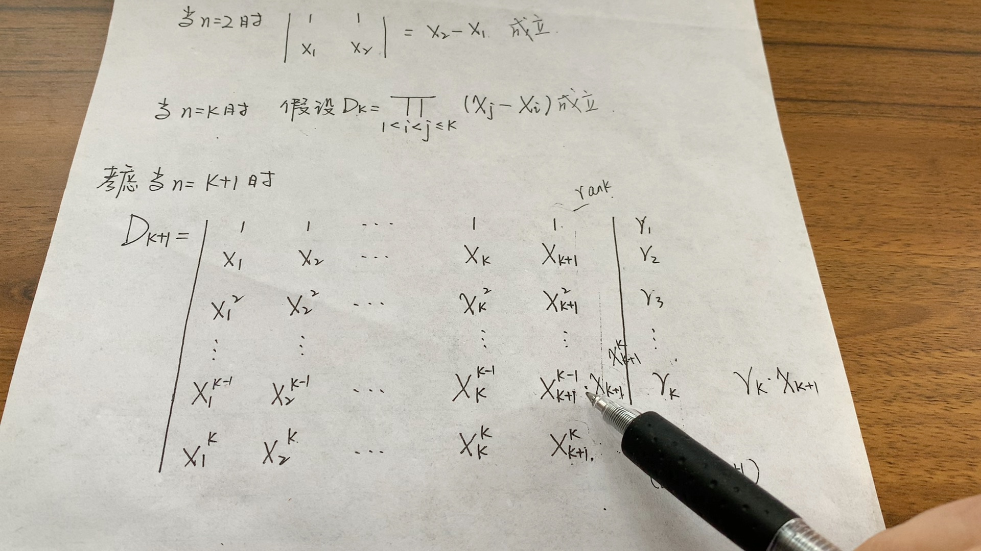 范德蒙德行列式及其证明