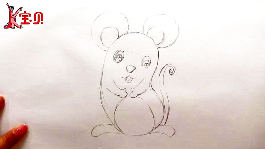 简笔画卡通鼠可爱鼠,十二生肖米老鼠,从零开始打形画草图