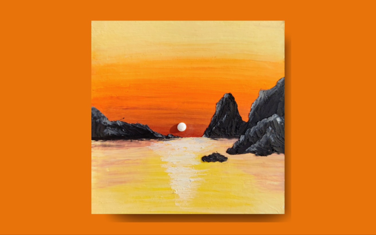 新手易学油画棒-日落黄昏