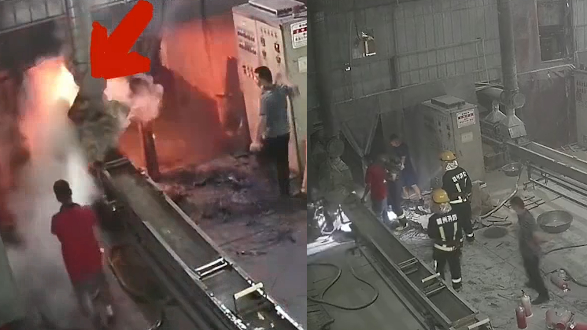 厂房突发火灾,多名工人冷静处理,教科书级别示范半小时成功灭火