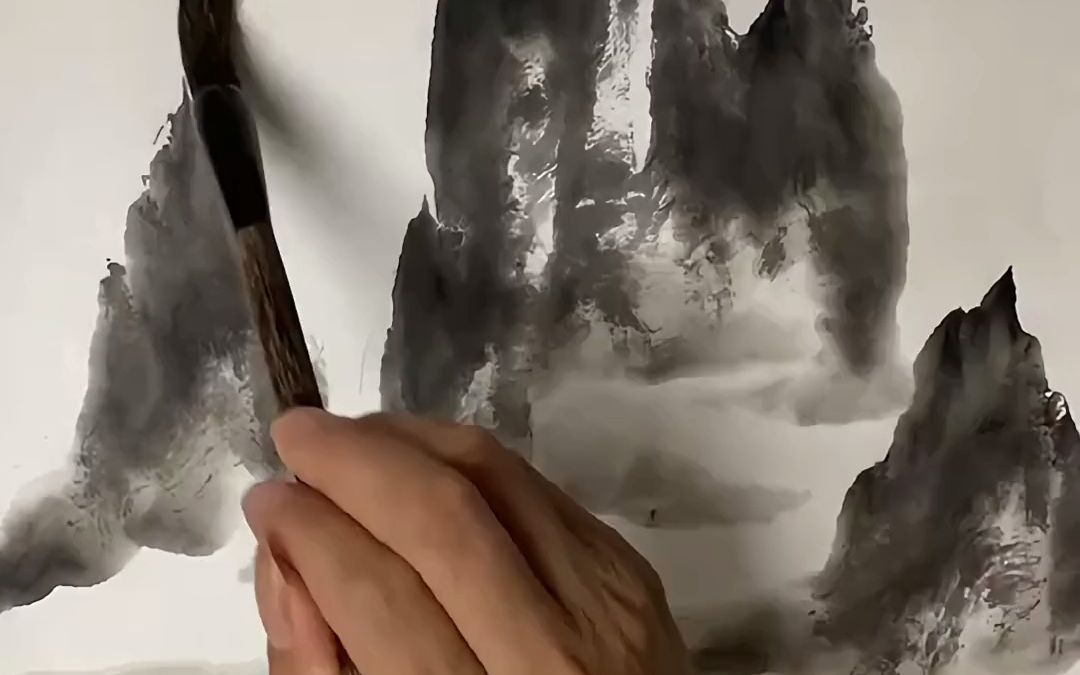 【水墨画】怎样画水墨山水画 水墨写意 国画教程