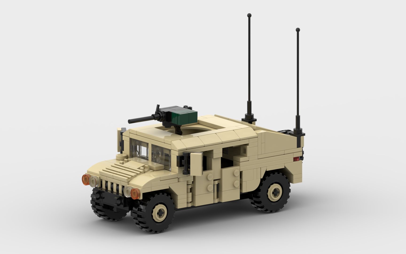 乐高moc积木多功能军用悍马车