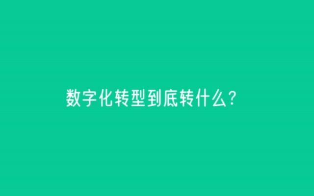 数字化转型到底转什么?