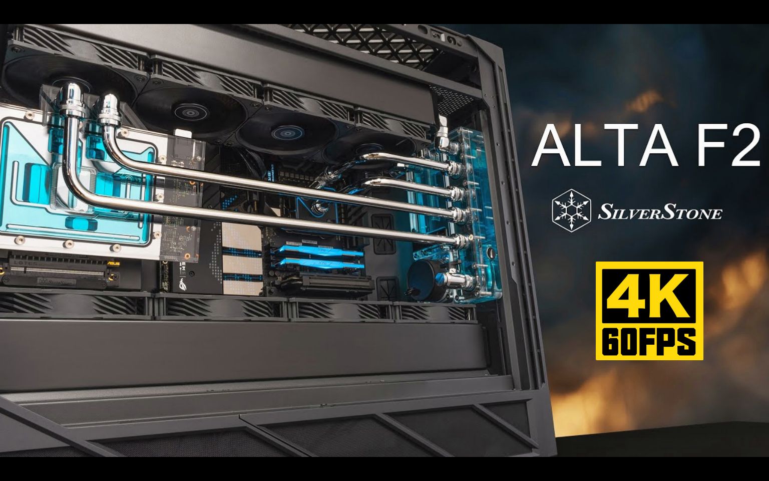 【4K60帧】银欣ALTA F2旗舰全塔机箱分体水冷装机方案 R9 ...