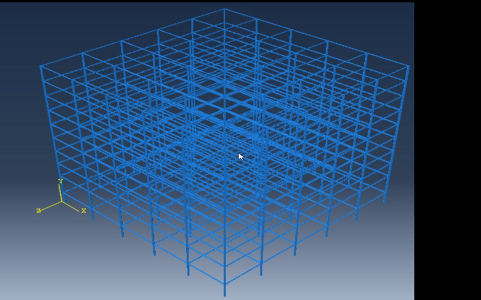 abaqus高层框架结构地震作用下模拟视频