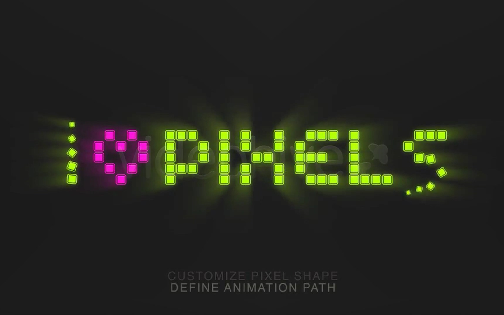 AE模板-字体像素画效果的方块文字模板logo