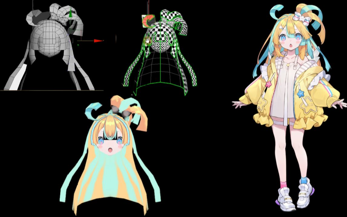 手绘贴图流程:3Dmax二次元可爱妹子人物模型制作教程!