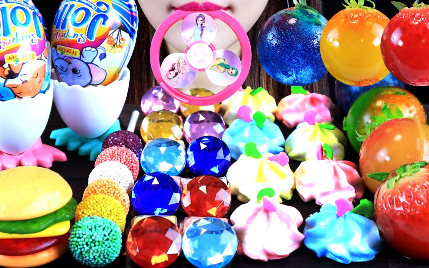 【Candys】咀嚼声|像宝石一样的彩虹糖果|果冻草莓|软糯棉花糖