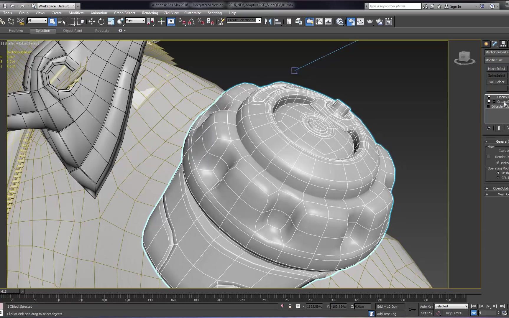 OpenSubdiv细分在3dmax高效制作曲面模型(注意需要3dmax2016及...