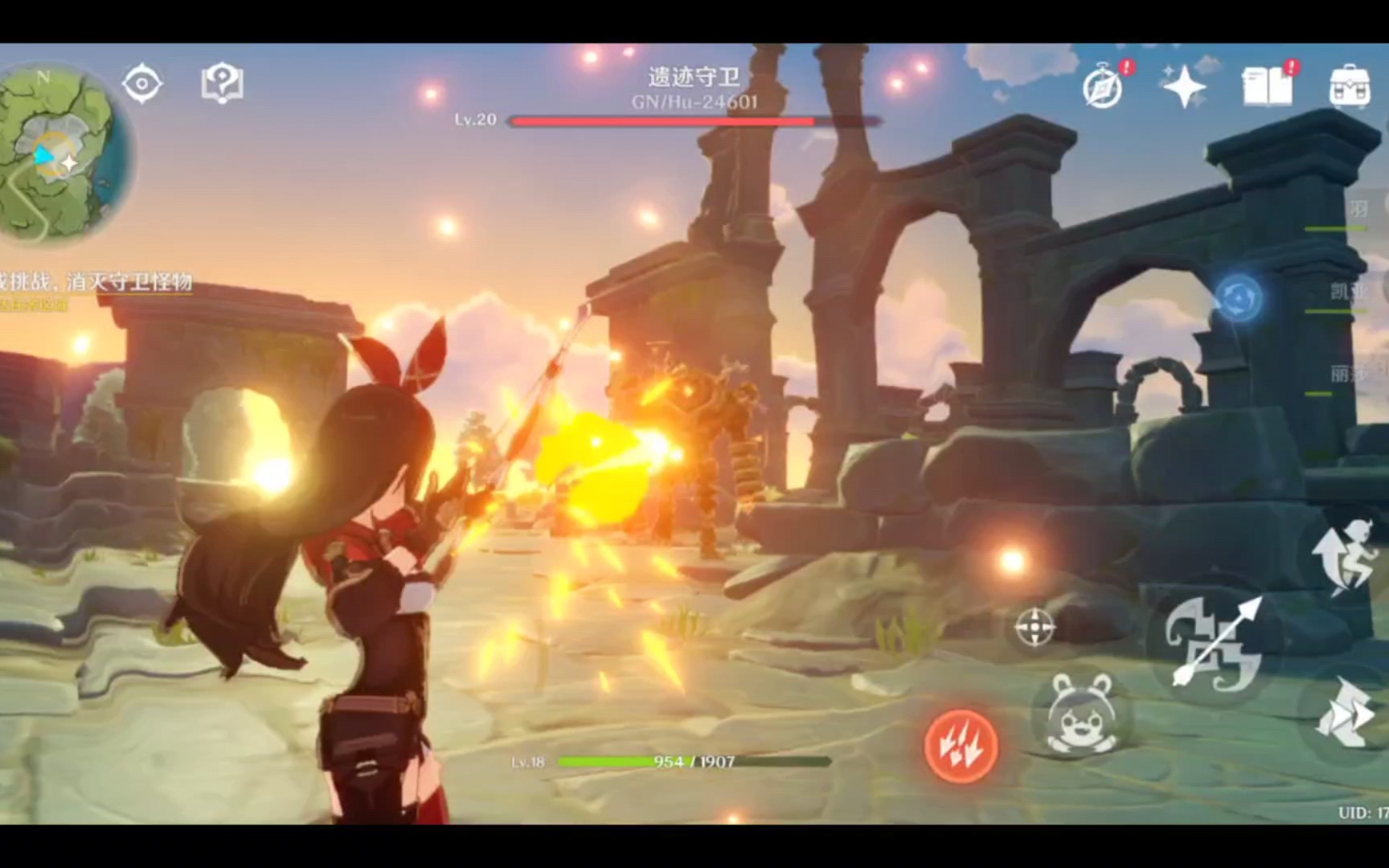 原神流程攻略:完成挑战,消灭守卫怪物