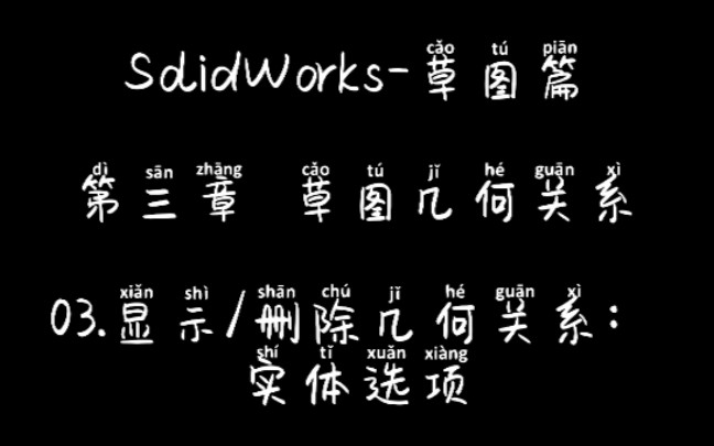 SolidWorks显示/删除几何关系实体选项,对其所表达的内部草图和外部...
