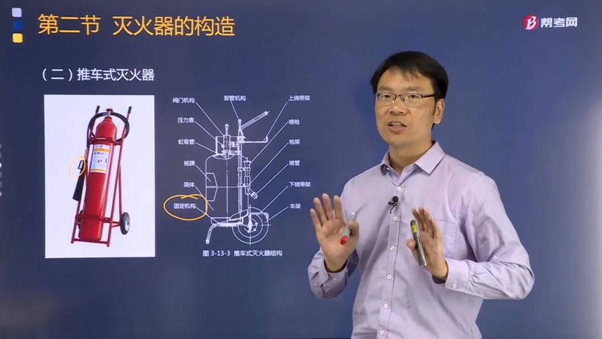 帮考网消防考试黄明峰老师带你详细了解什么是推车式灭火器?