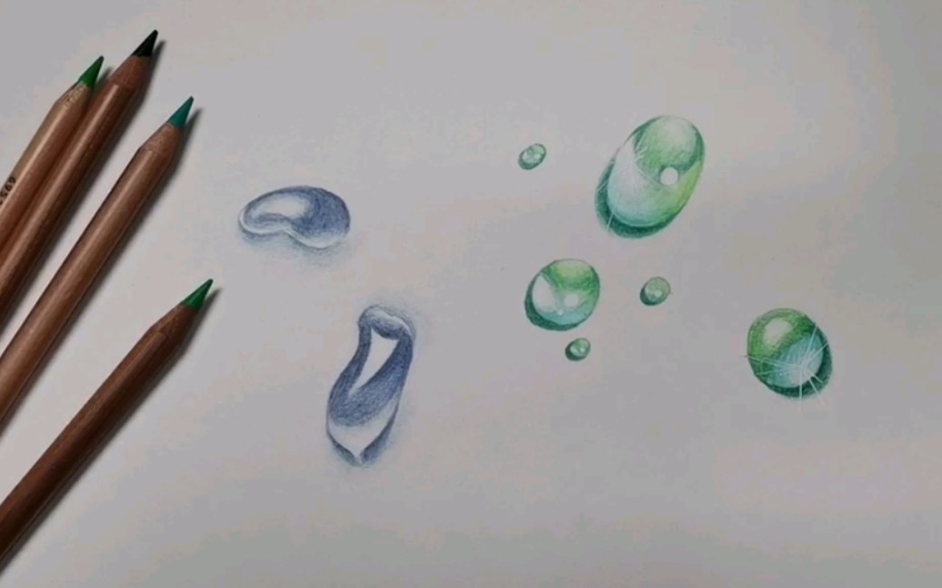 【彩铅】水珠详细教程。这样画你也会!