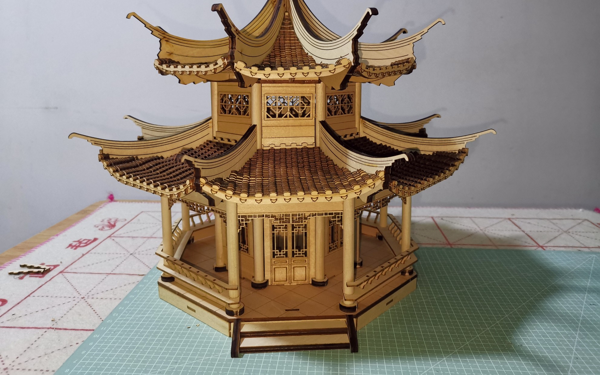 【古建筑模型】重檐八角亭(手工初投稿)