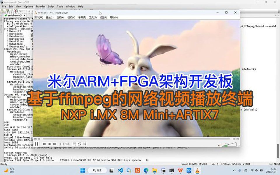 米尔ARM+FPGA架构开发板-基于ffmpeg的网络视频播放终端测试,...