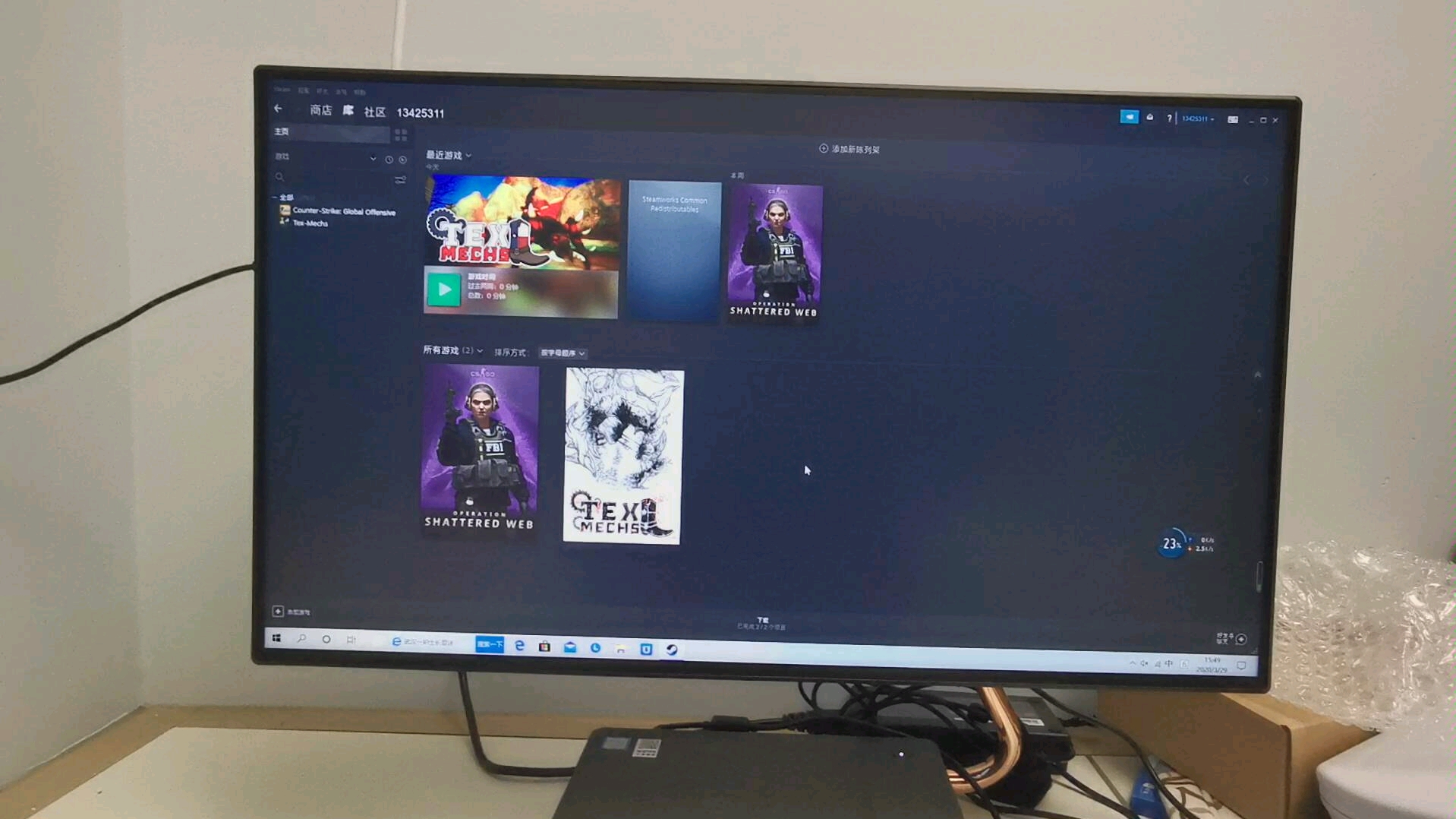 电脑steam串游智能电视上玩游戏演示