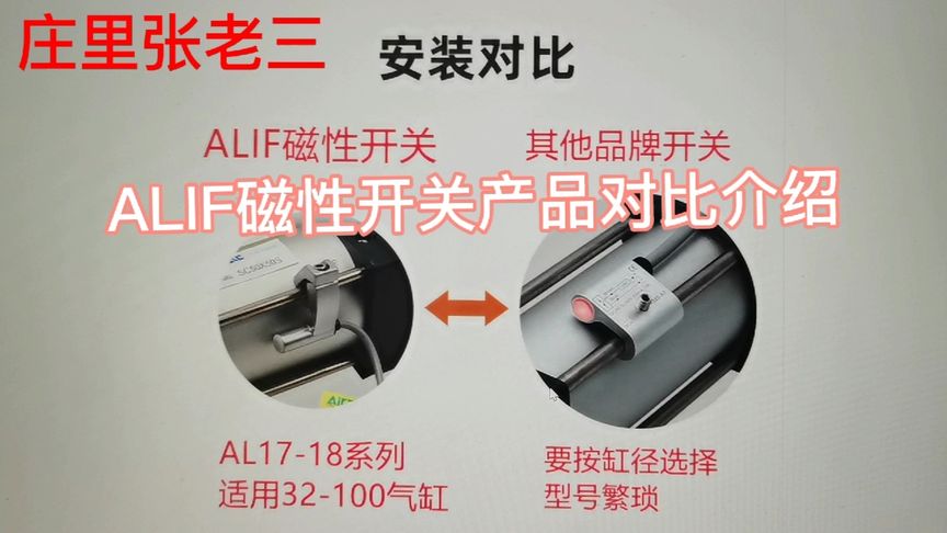 ALIF爱里富磁性开关安装使用特点,SC气缸SU与其他品牌开关对比!
