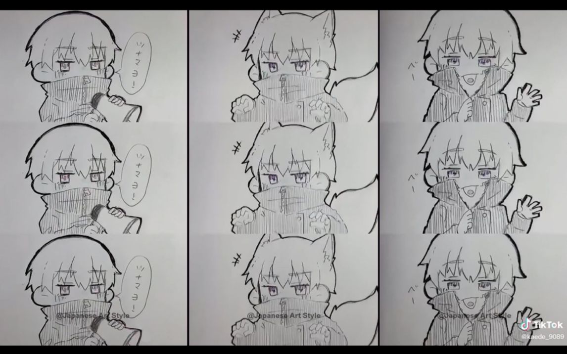 狗卷棘简笔画狐狸造型真的是太可爱了【咒术回战】