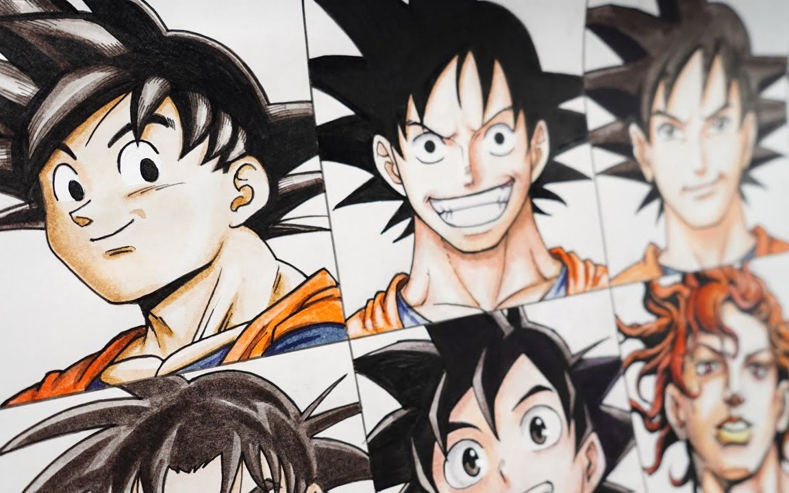 用12种动漫风格画孙悟空