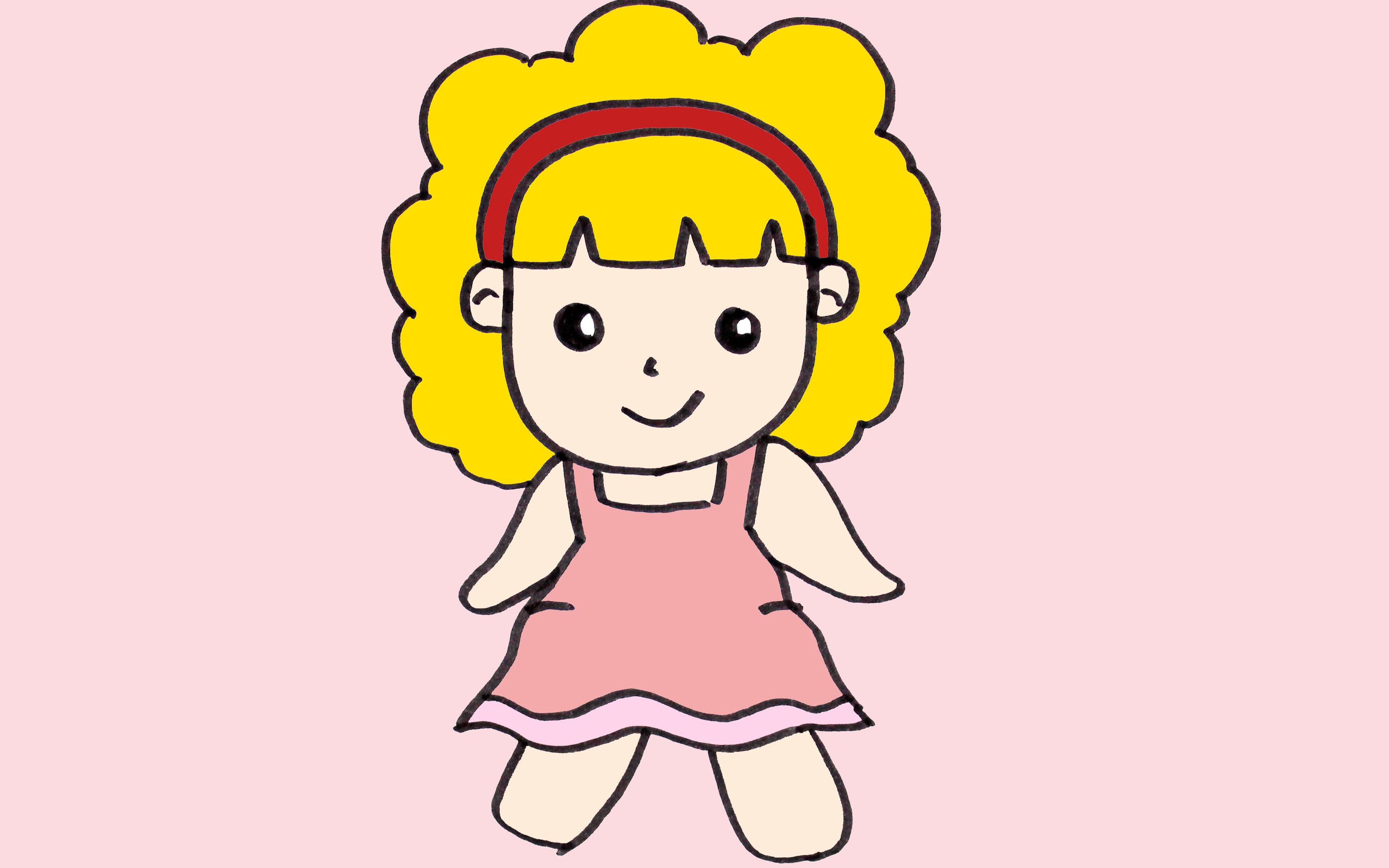 人物简笔画视频教程,小女孩简笔画,超级简单了