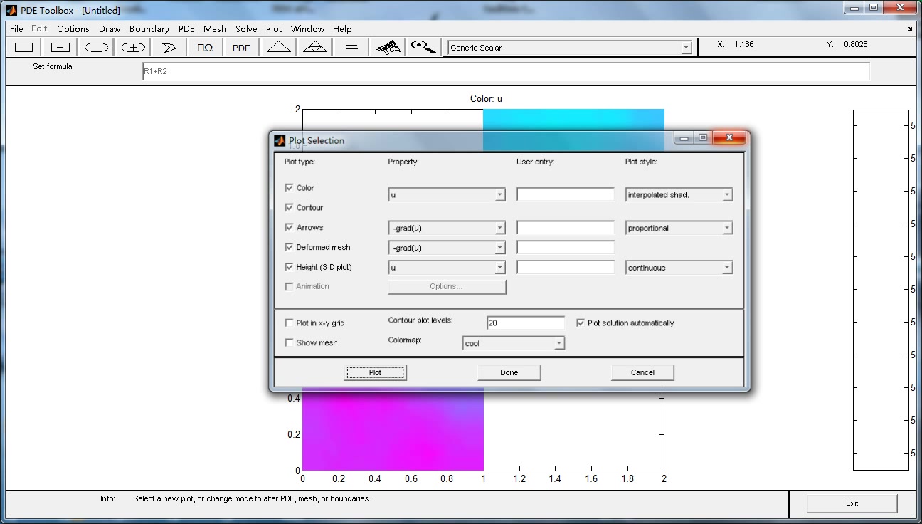 【matlab】 1-3 利用PDE工具箱解方程