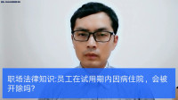 042职场法律知识:员工在试用期内因病住院,会被开除吗?