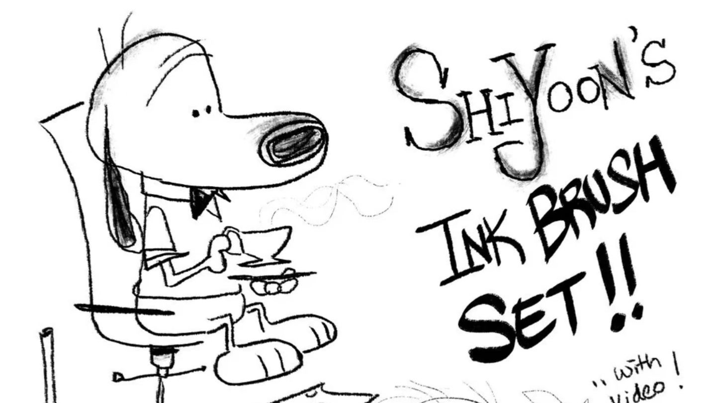 【Photoshop】Shiyoon的墨水勾线笔刷套装 七年淬炼·迪士尼角色...