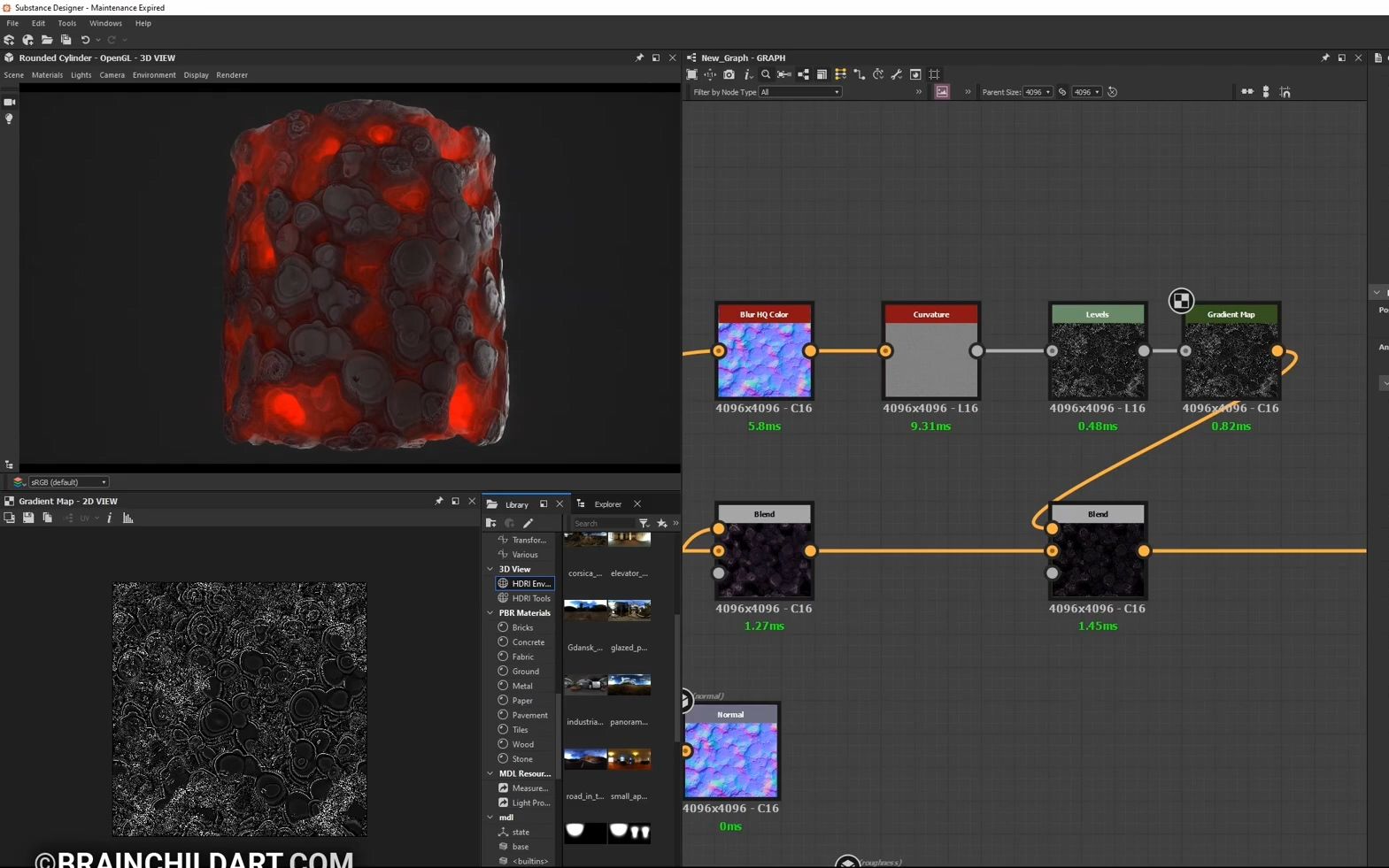 Substance Designer 2020制作风格化熔岩会材质