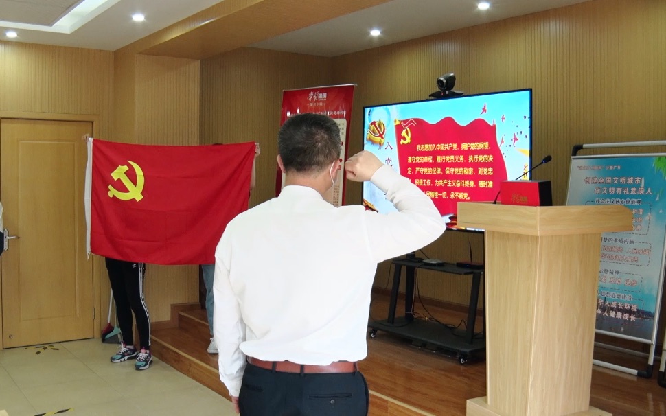 为党旗增辉 为群众服务(南湖街道水域风华社区4月份支部主题党日)