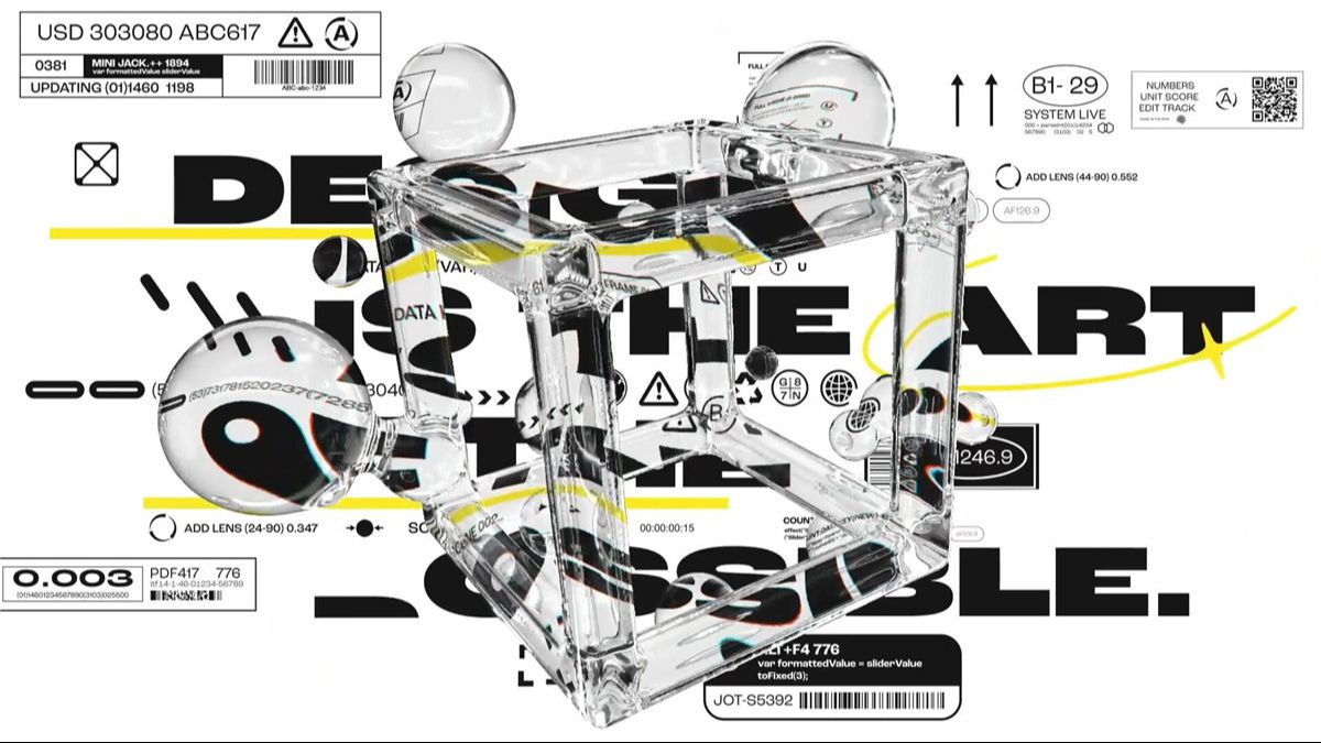 AE模板:110个抽象透明Y2K气泡液体流体玻璃扭曲几何透明玻璃效果...