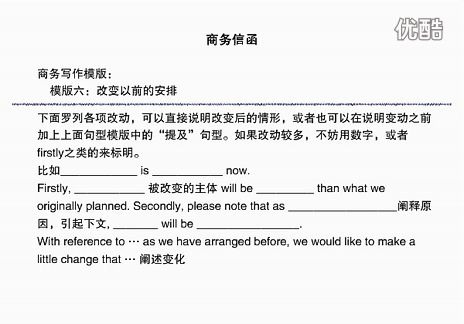 商务英语初级BEC Preliminary 写作7.1 写作模板(无法参加之改变安排)...