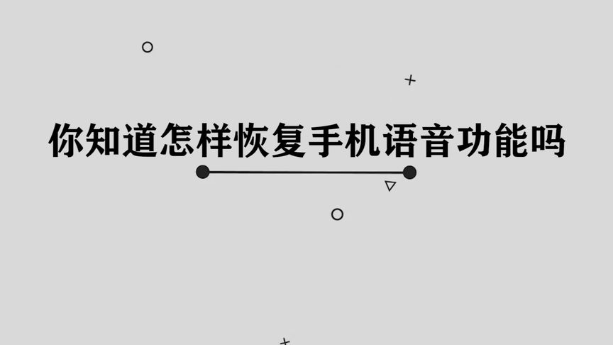 手机语音功能应该如何恢复呢,那些你必须要学会的小技巧