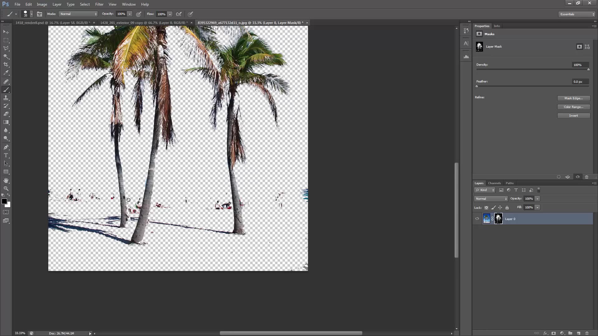 怎么在photoshop里抠出一个边缘不带锯齿的棕榈树