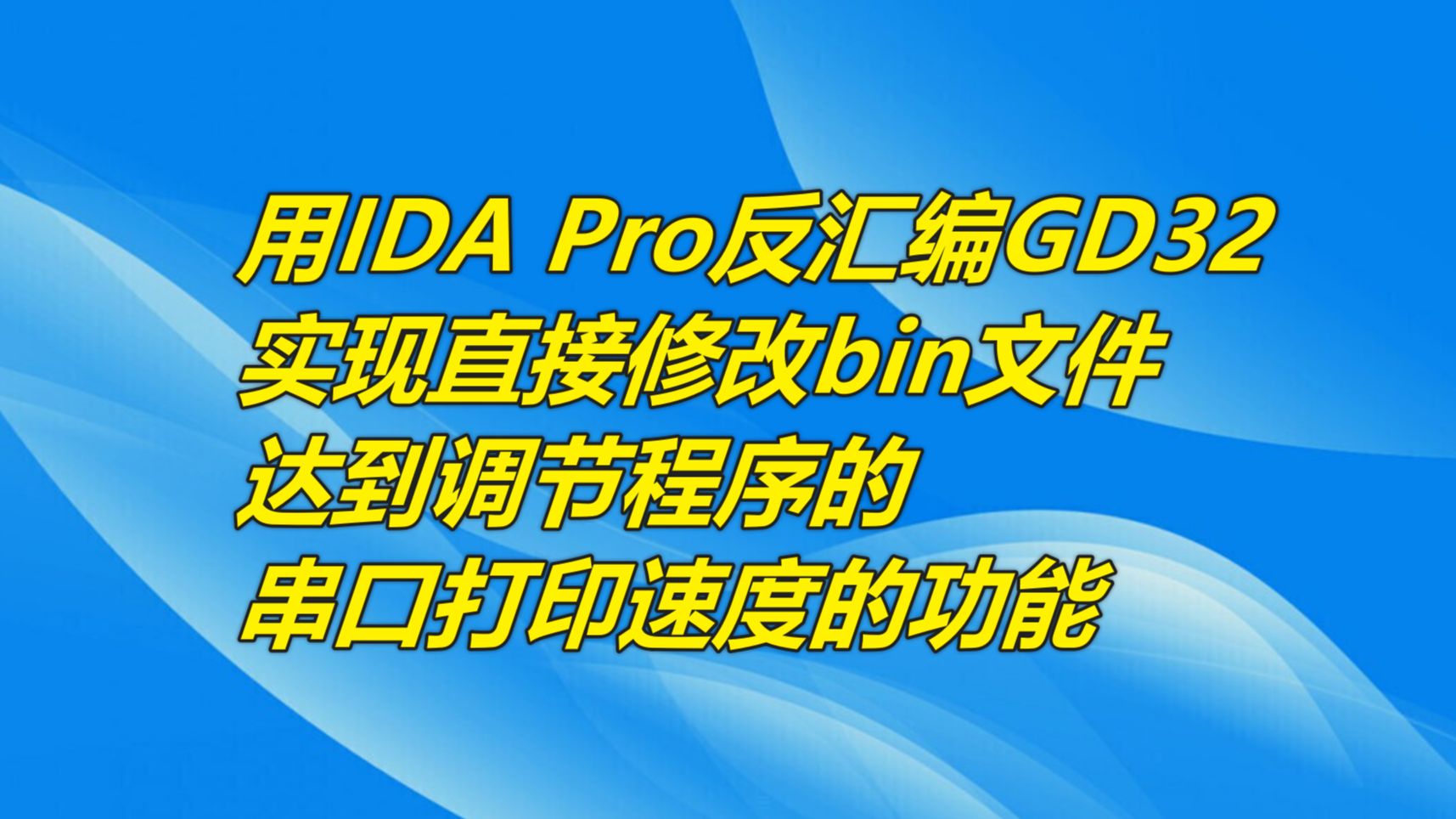 通过IDA Pro反汇编GD32修改bin文件参数调整程序打印速度