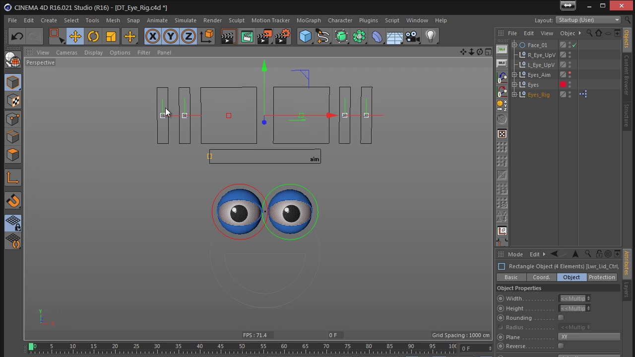 C4D卡通角色人物眼睛绑定教程