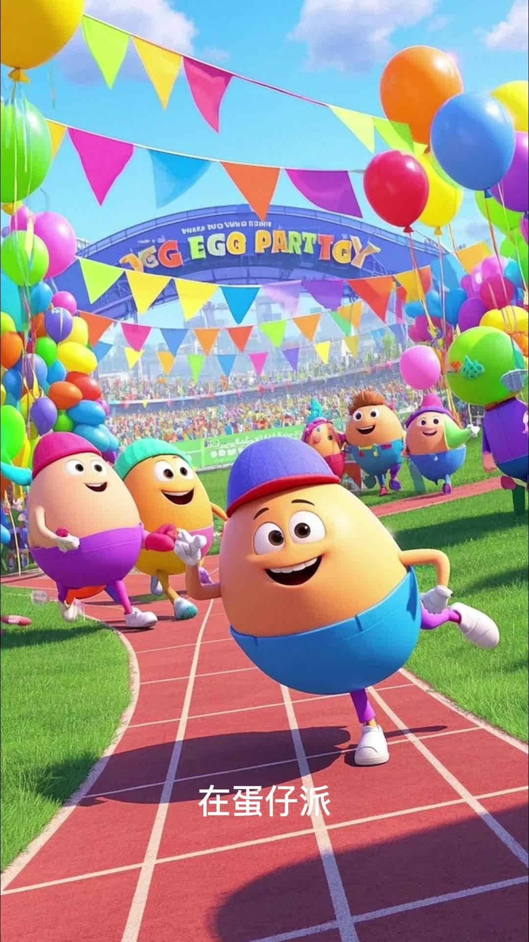 蛋仔动漫,圆滚滚参加马拉松,滚动速度堪比乌龟