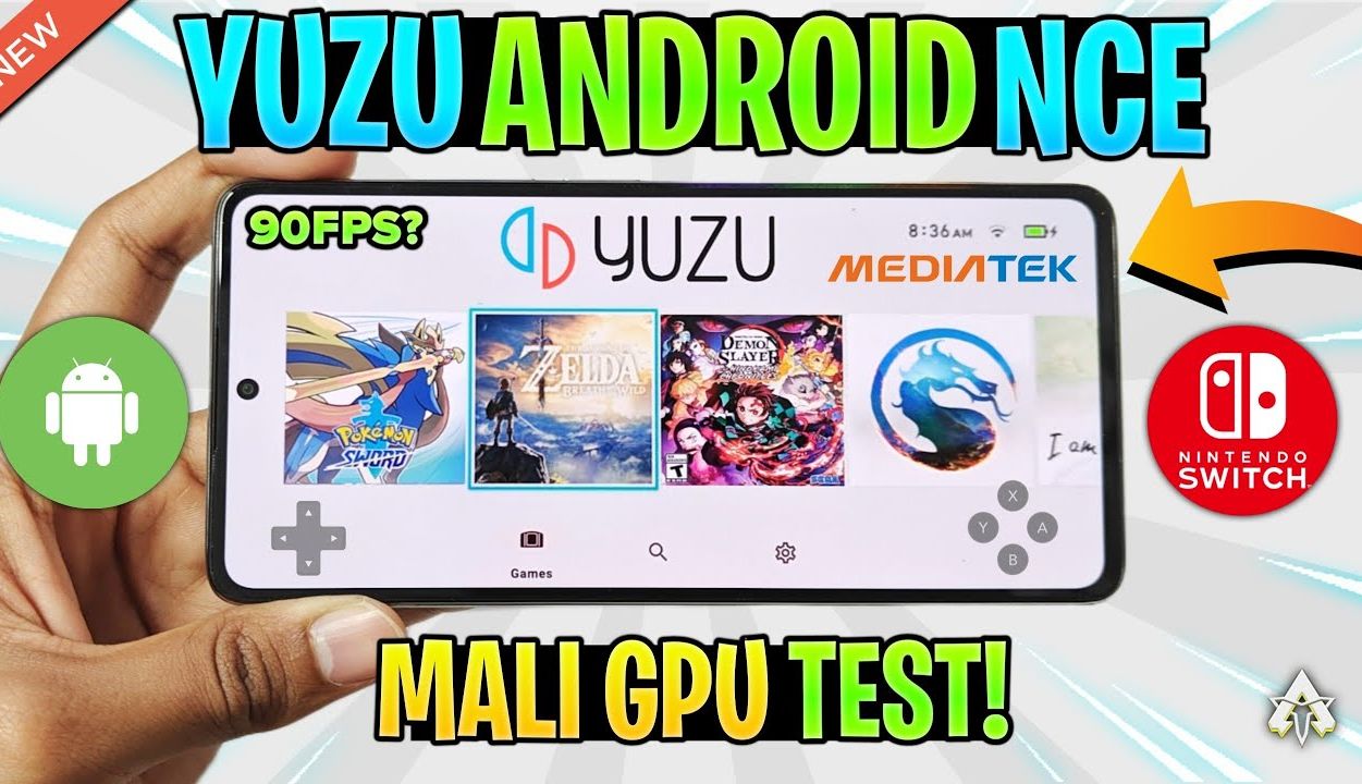 天玑手机玩安卓Switch模拟器yuzu | 红米K50 MALI GPU 测试,皮卡丘 宝...