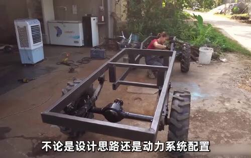 99.小琴纯手工打造汽车,研制第二台货车,安装传动轴,发动机,传动