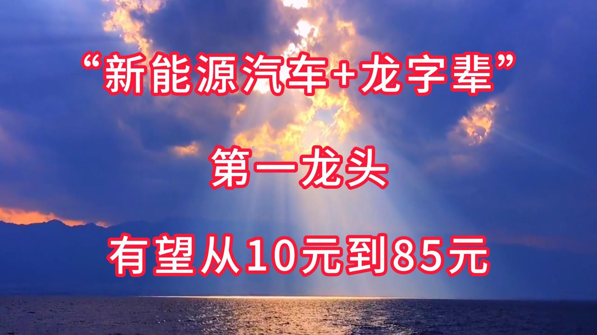 “新能源汽车+龙字辈”第一龙头,有望从10元到85元