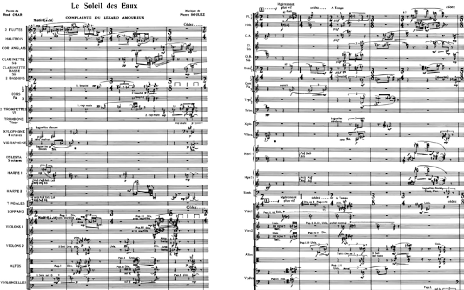 Pierre Boulez - Le Soleil des Eaux (1965) (with score)