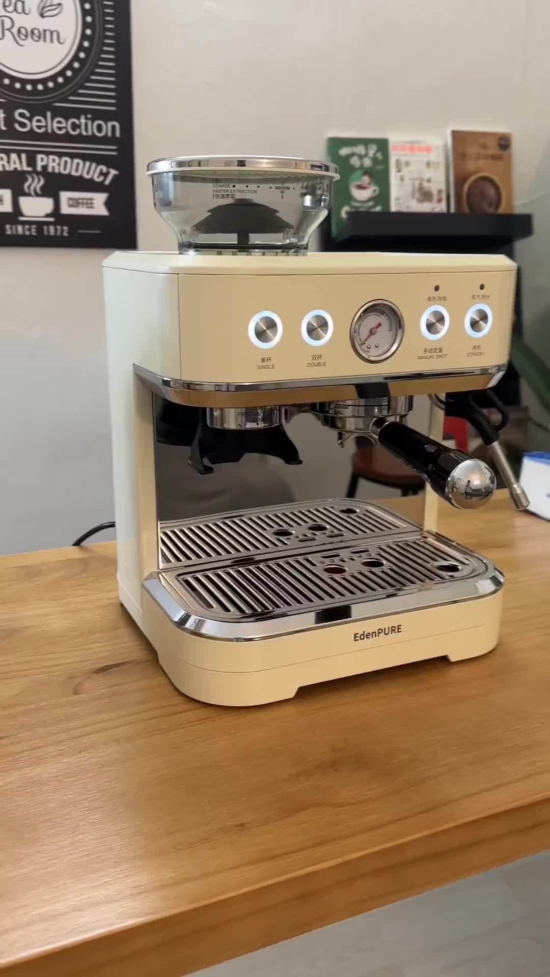 171. 使用宜盾普研磨一体意式半自动咖啡机,开箱测评制作第