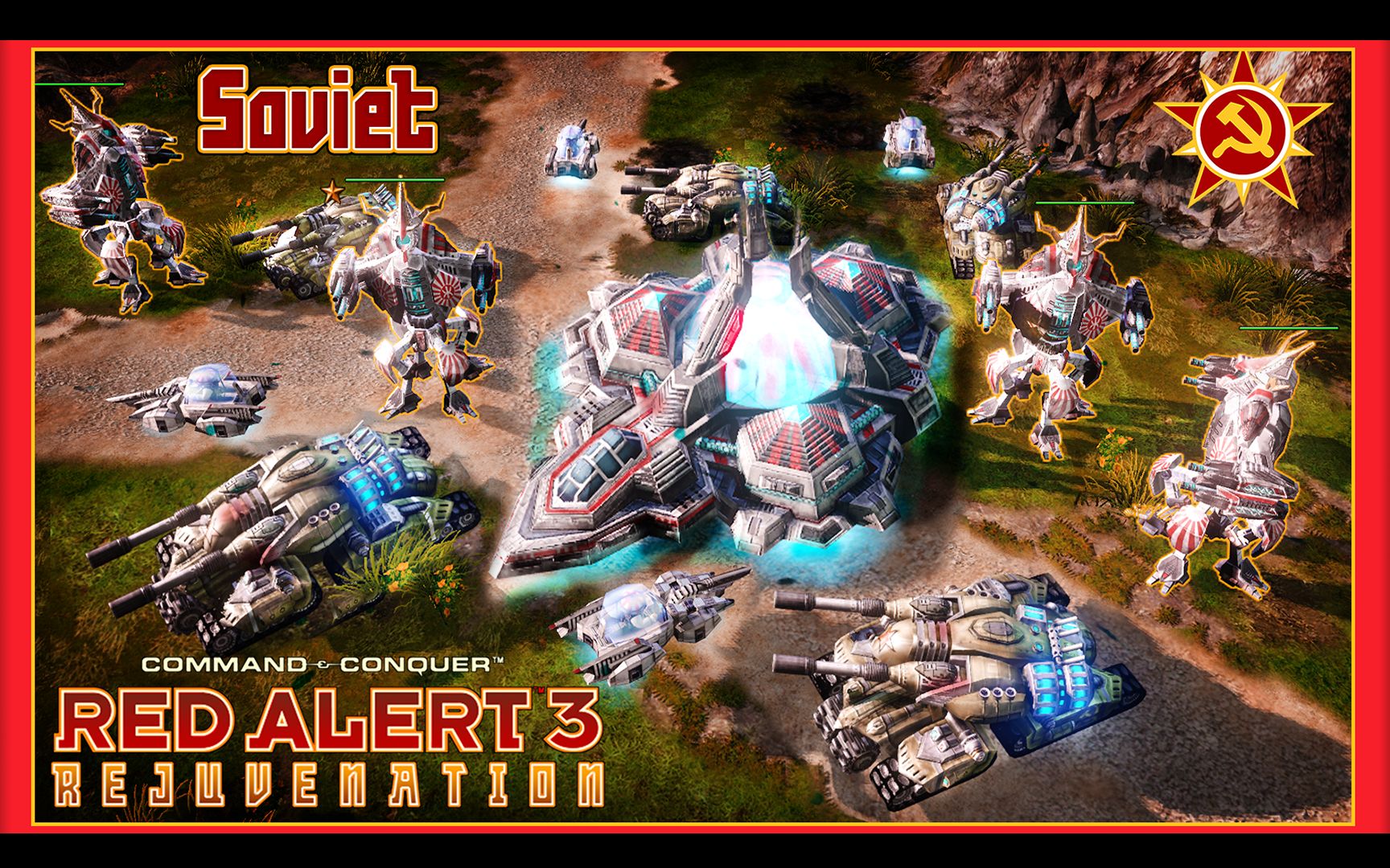 [红色警戒3回春模组]Rejuvenation MOD虐电展示 富士队对战苏联 能...