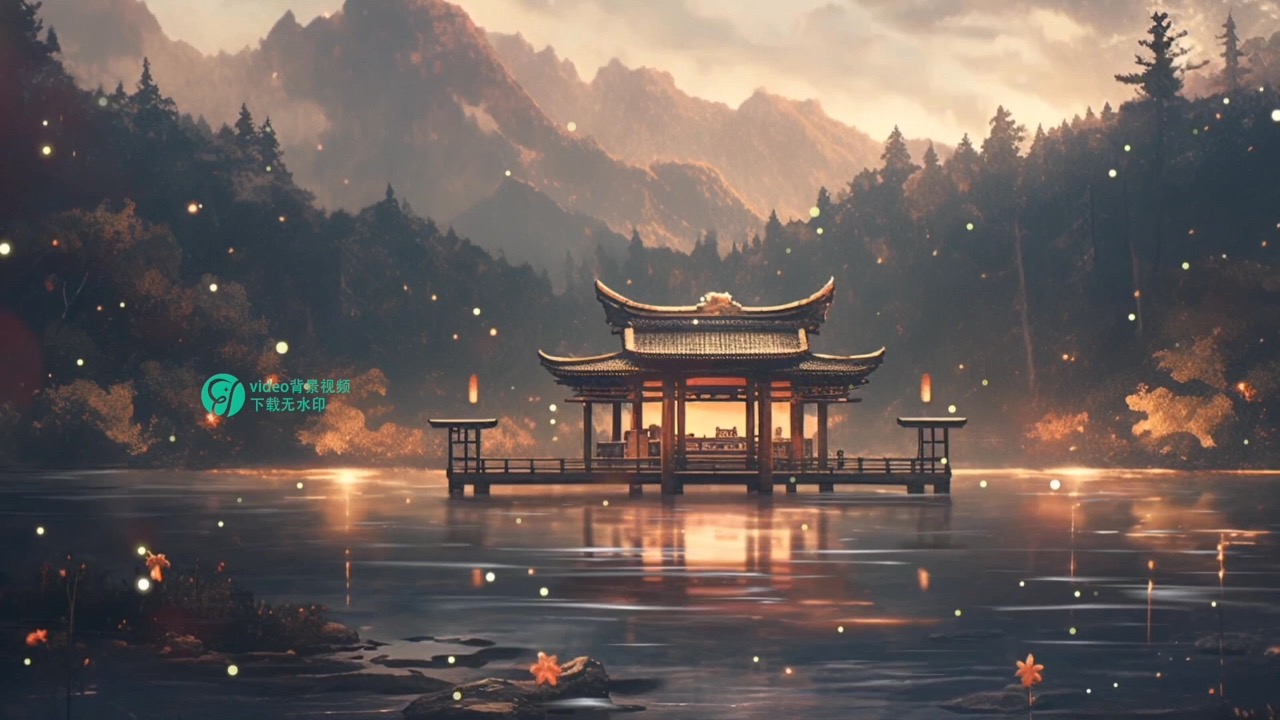 《寄明月》配乐成品MV古风唯美月亮舞台LED大屏高清背景视频素材