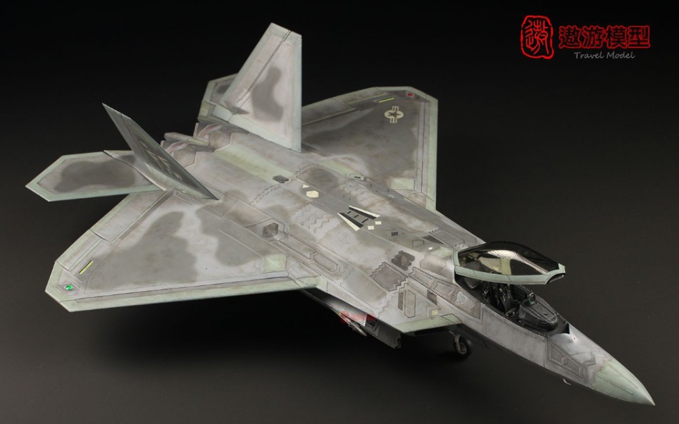 遨游模型 1/48 长谷川 F-22机身旧化过程简介