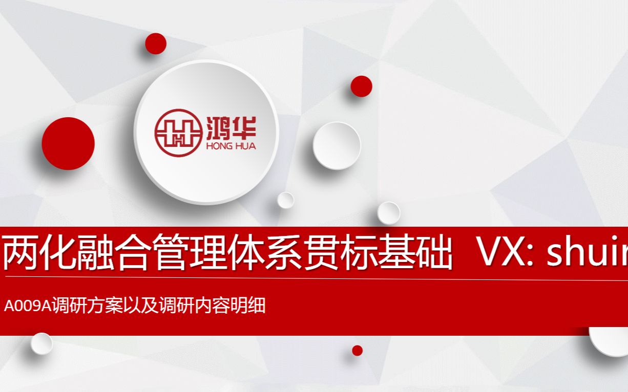 两化融合管理体系贯标日记之A009A调研方案以及调研内容明细