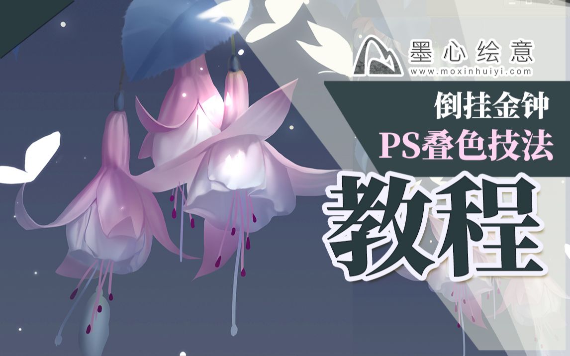 【干货】八个步骤学会PS叠色技法,画一朵粉粉嫩嫩的灯笼花!