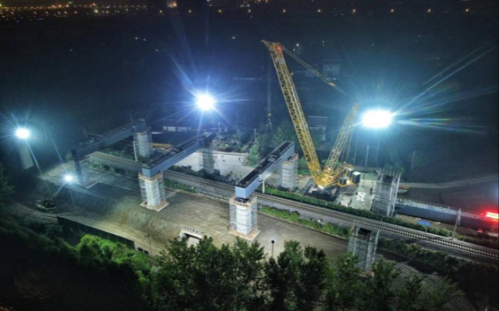 【重大项目】钢盖梁吊装完成!海门这条铁路又取得新进展