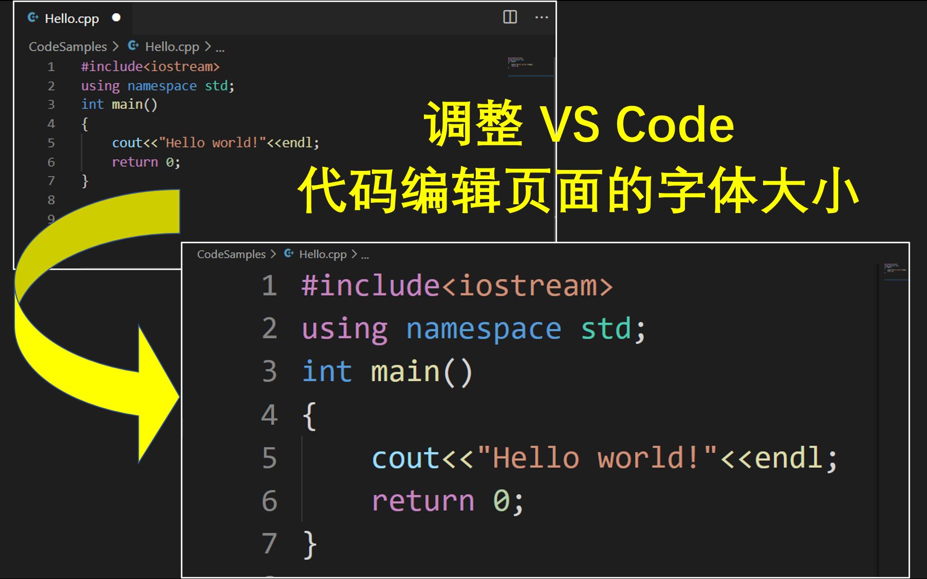 【VS Code】调整代码编辑页面字体大小