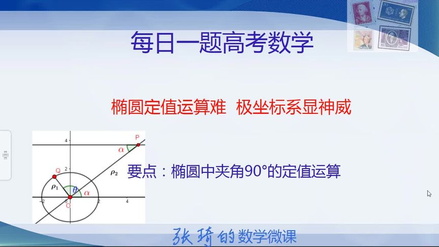 巧用极坐标-妙解解析压轴题-@每日一题高考数学;坚持下去~