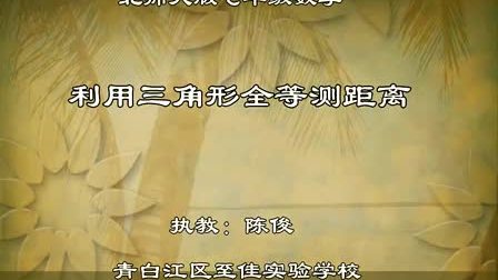 七年级数学北师大版-利用三角形全等测距离_课堂实录与教师说课